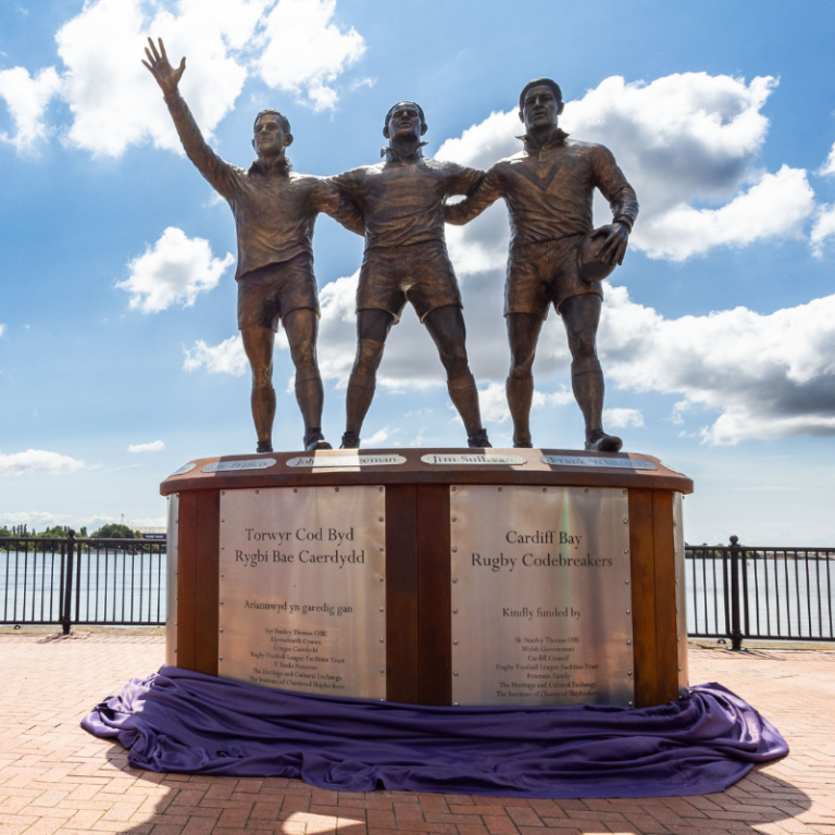 Codebreakers Statue unveiled in Cardiff Bay - Wales Rugby League
